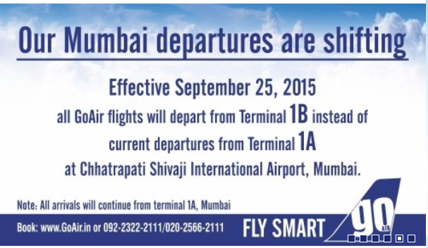 GoAir shifts Mumbai operations to Terminal 1B, again!