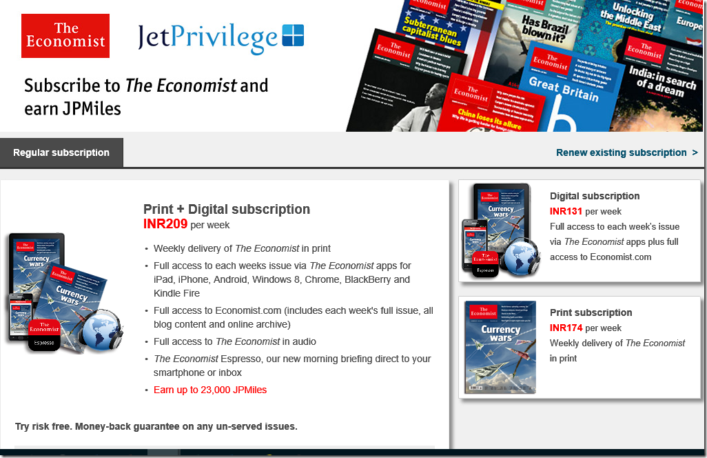 JPMiles for less than 1 Rupee a mile with magazine - Live from a Lounge