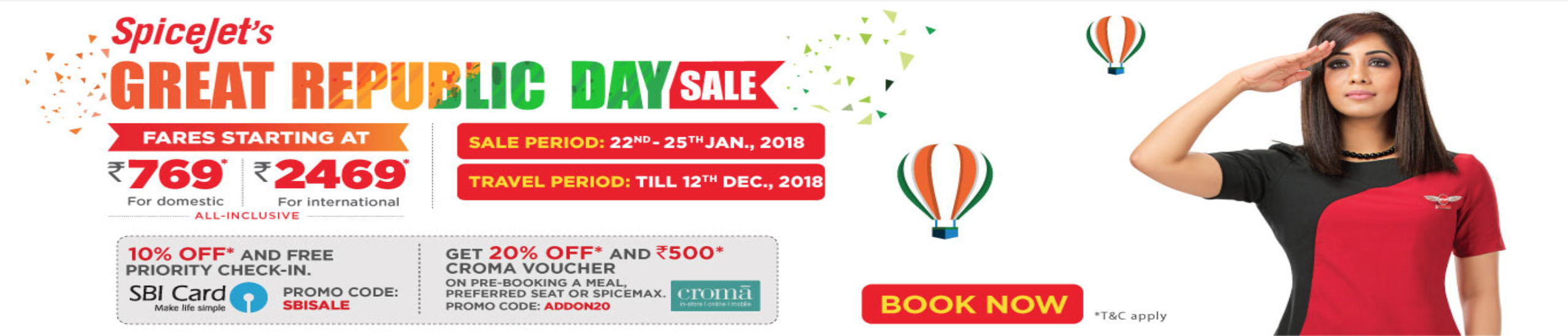 SpiceJet Sale: Domestic flights INR 769 through Dec'18 - Live From A Lounge