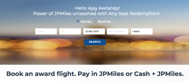 Now Redeem JPMiles for Flight Booking on any seat across partners ...