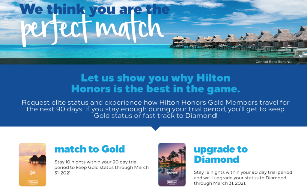 Hilton changes Status Match requirements with immediate effect - Live ...