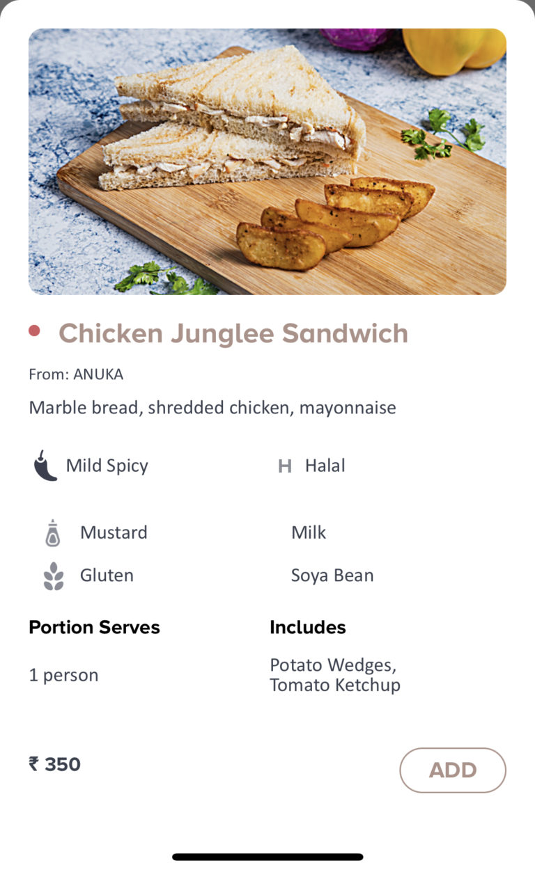 TajSATS Catering now home delivers (Chicken Junglee Sandwich too ...