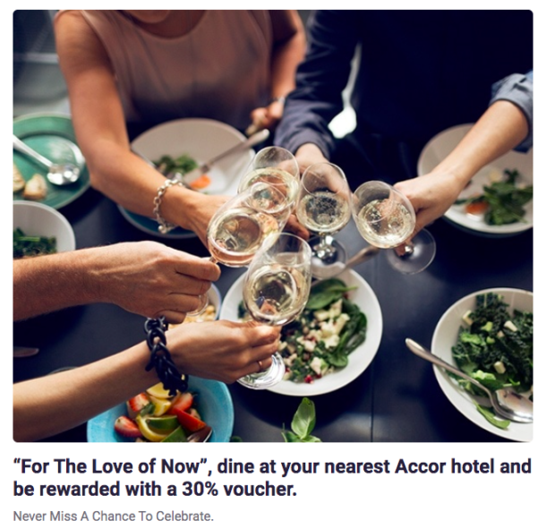 Accor is offering 30% voucher for use at hotels on dining at their ...