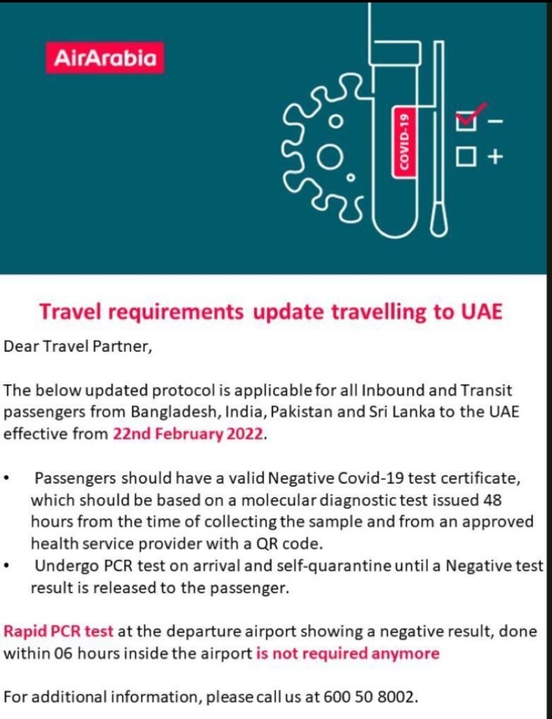 All UAE airports withdraw requirement for pre-departure Rapid PCR test ...