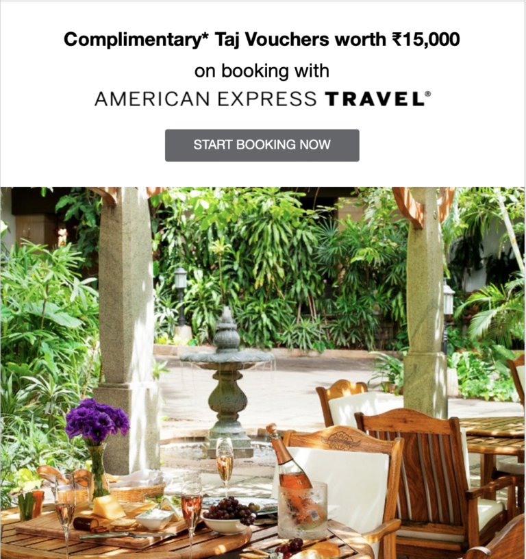 American Express offering INR 15,000 vouchers on Travel Bookings - Live ...