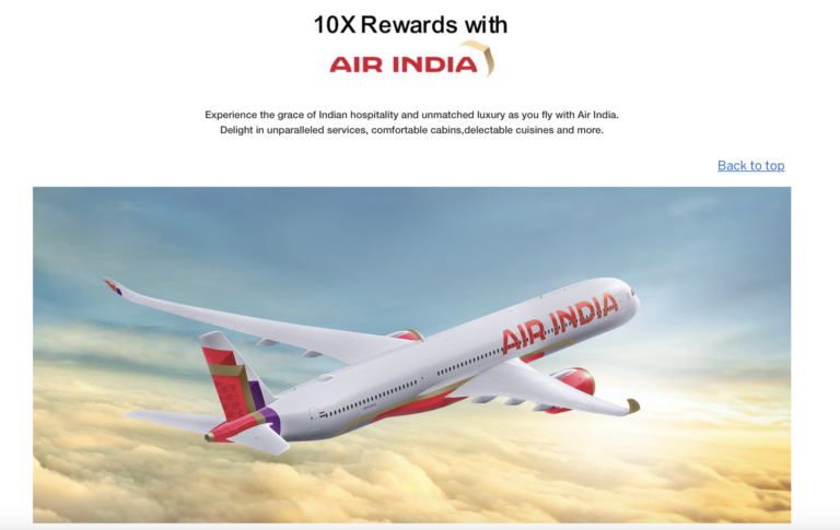 Earn up to 30 Membership Rewards / INR 100 spent booking Air India ...