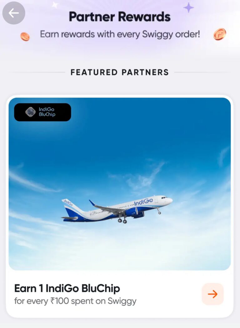 Link Your IndiGo BluChip Account with your Swiggy account and earn ...