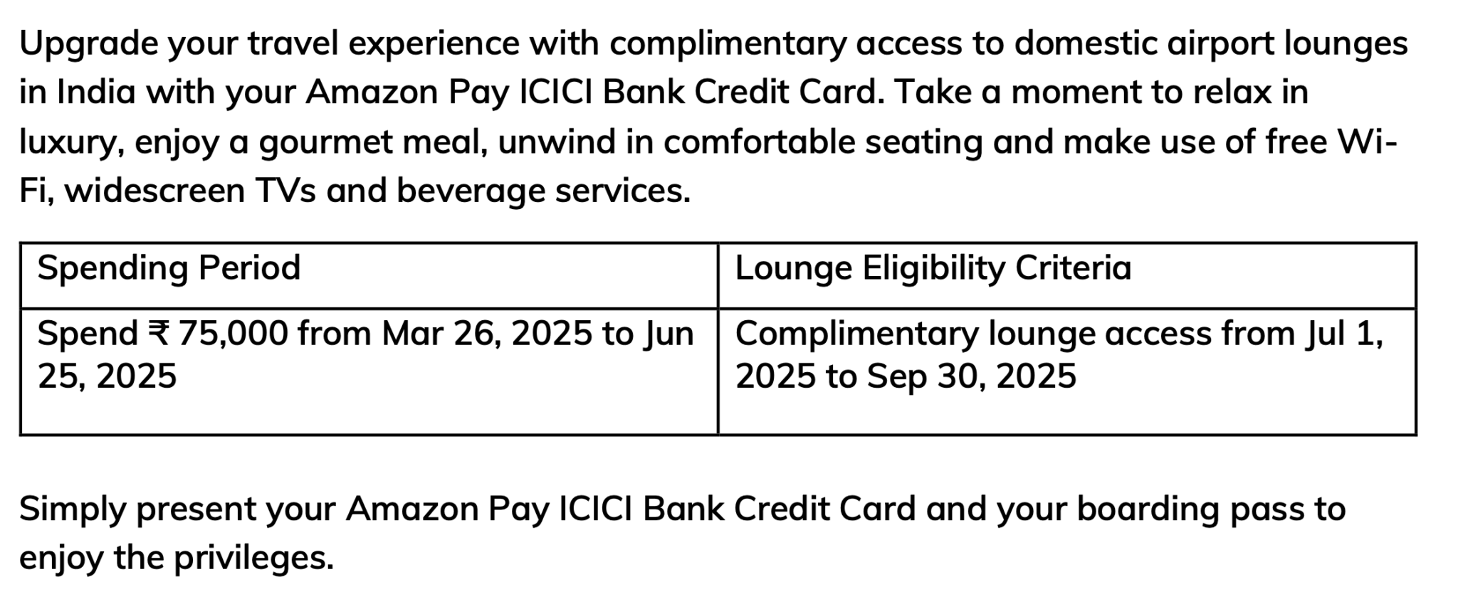Amazon Pay ICICI Bank Credit Card launches one-time lounge access offer ...