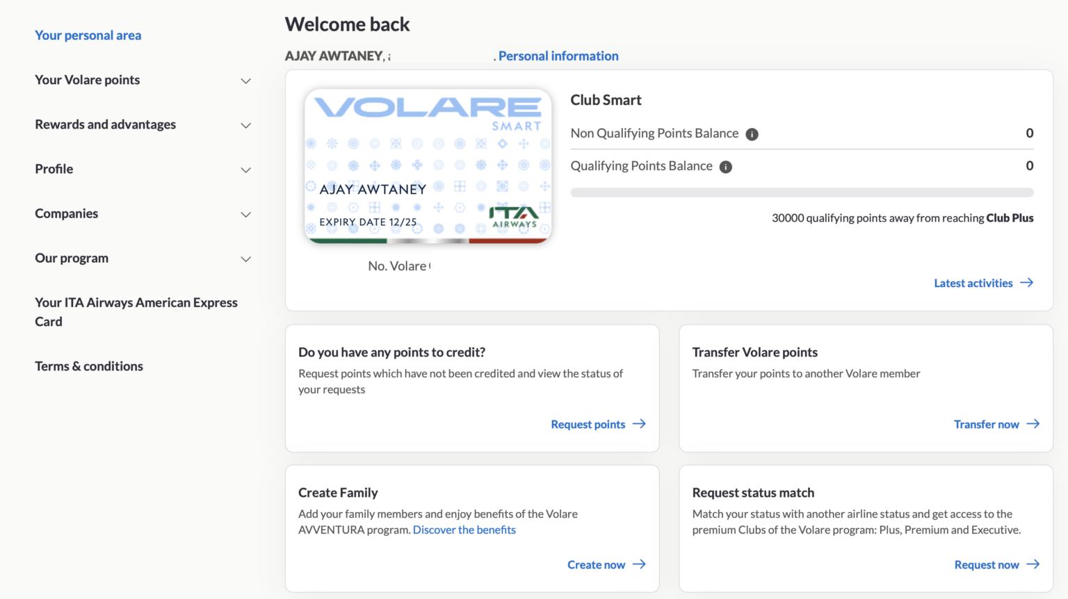 ITA Airways offering Status Match for the rest of 2025 on their Volare ...