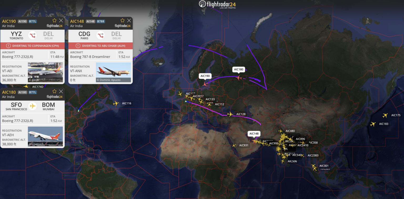 Air India hit by flight diversions due to Pakistan Airspace Closure ...