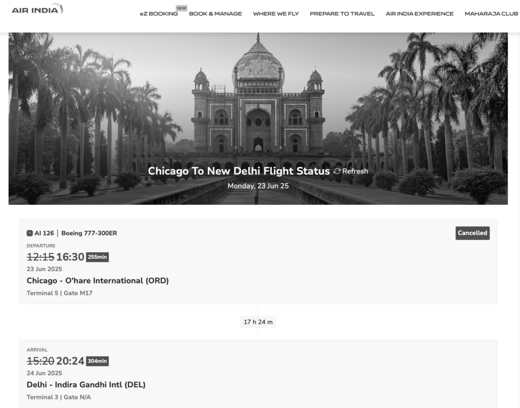 Air India suspends flying/overflying into the Middle East for 24 hours ...